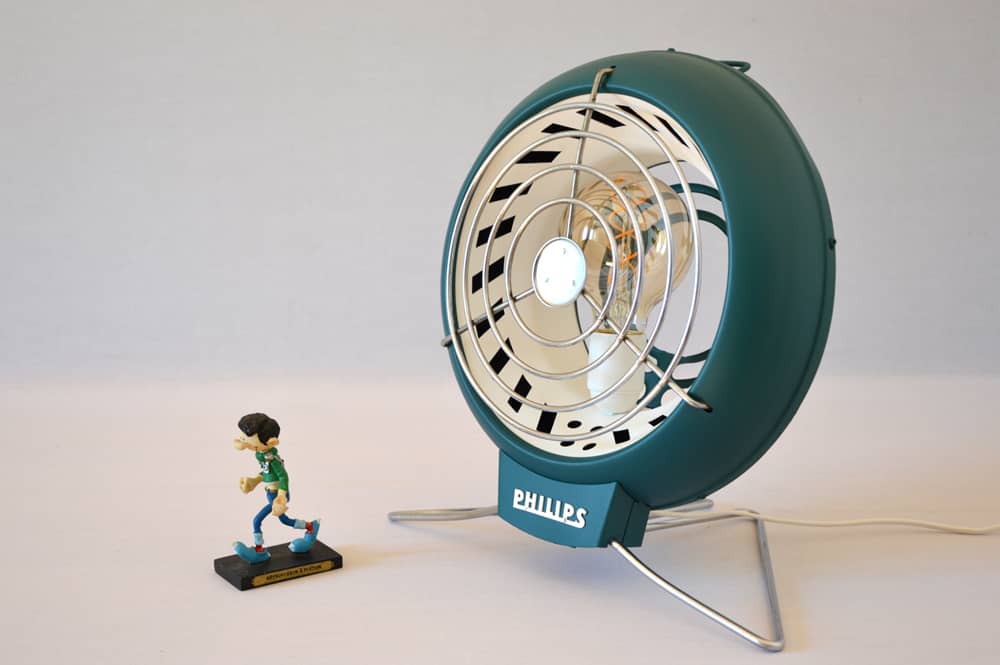 Lampe de salon à poser Philips ronde - bleue années 60 - ArtJL